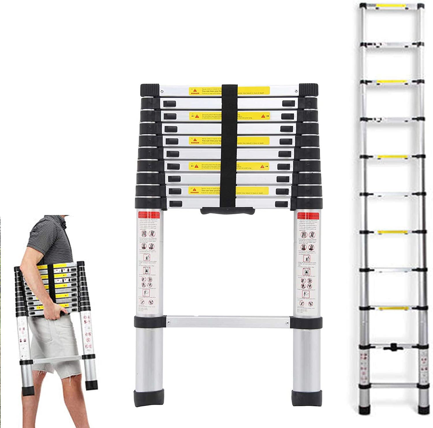 Aluminum Telescoping Ladder Multi-Purpose Extension Telescopic Ladder ...