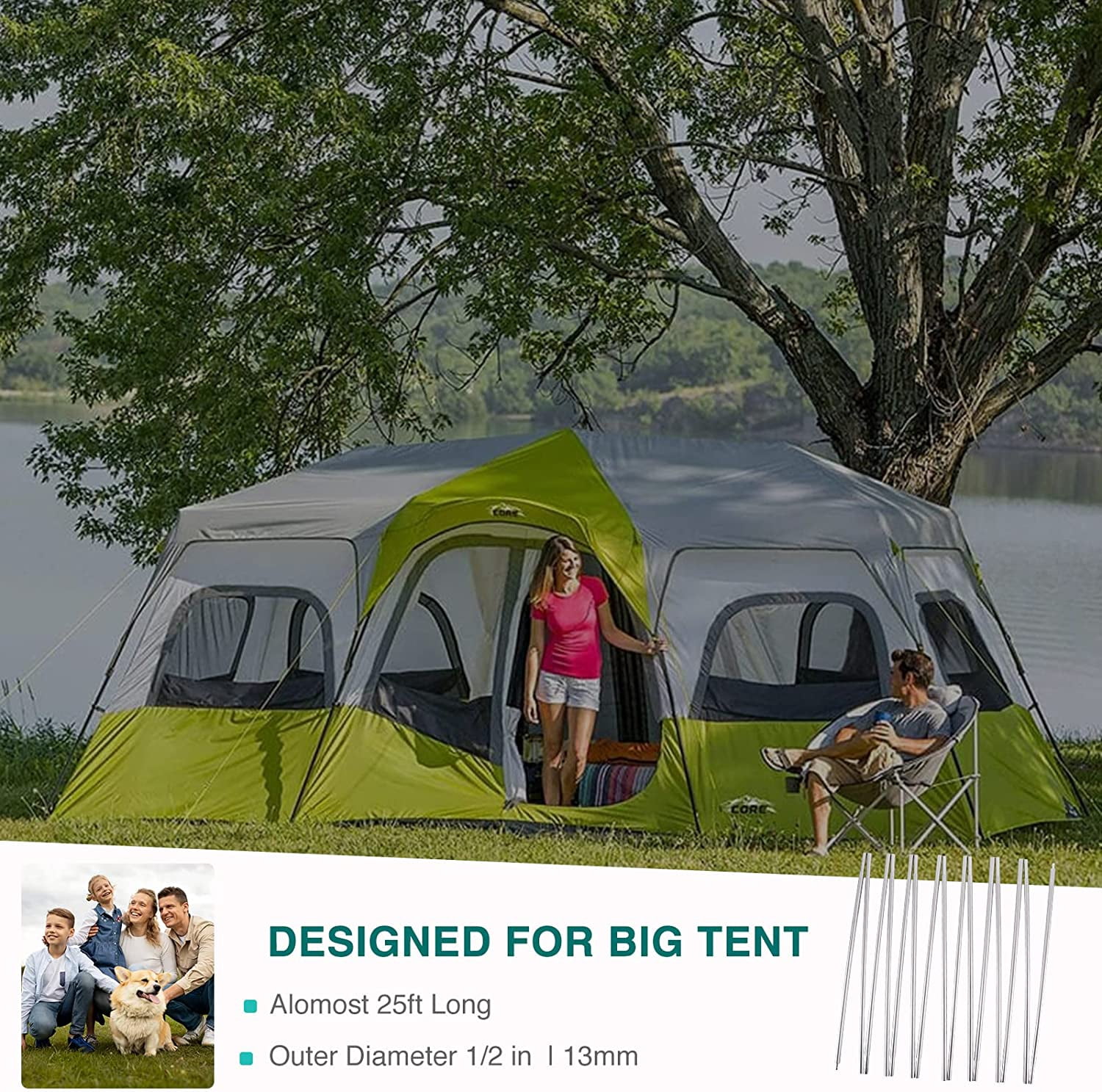 Aluminum Tent Poles Replacement - 24ft 10.5in, 7001 Aircraft-Grade ...