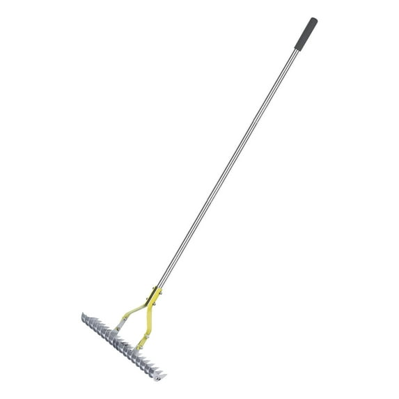 Aluminum Thatch Rake with Curved Tines - Wide Dethatching Rake for Lawn ...