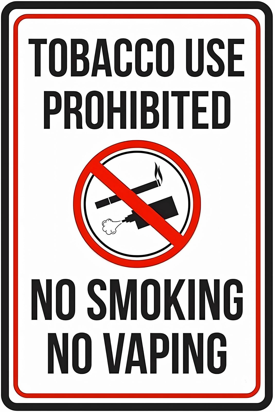 Aluminum & Tin No Smoking No Vaping Warning Sign 12 x 8 Inches ...