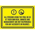 Aluminum, Tin Pool Safety Sign, 8x12 inches, Yellow, Minimalist Style ...