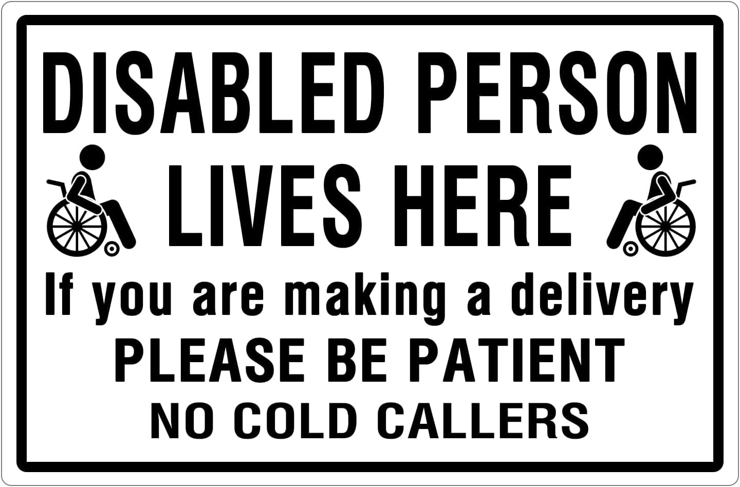 Aluminum Tin Sign Disabled Person Lives Here Aluminium Signs for Home ...