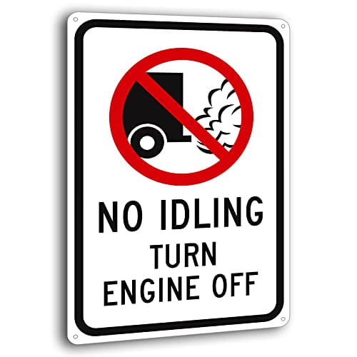 Aluminum Tin Sign No Idling Turn Engine Off Safety Sign Warning Signs ...