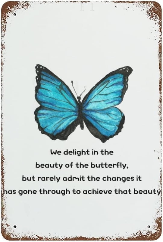 Aluminum Tin Sign We Delight In The Beauty Of The Butterfly Tin Signs ...