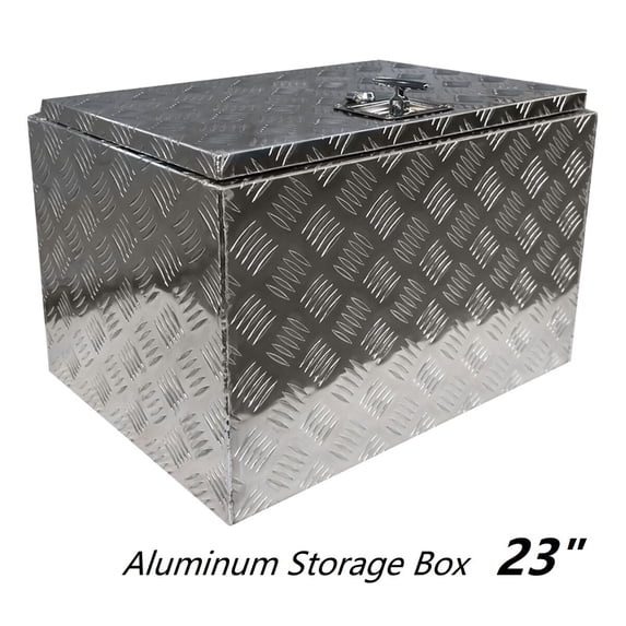 Aluminum Toolbox, 23" Storage Box w/ Lock & Keys, for Truck Pickup ...