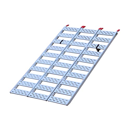 Aluminum Tri-Fold Ramp with Treads, 1 Pack — 1,500lb Capacity/500lb per ...