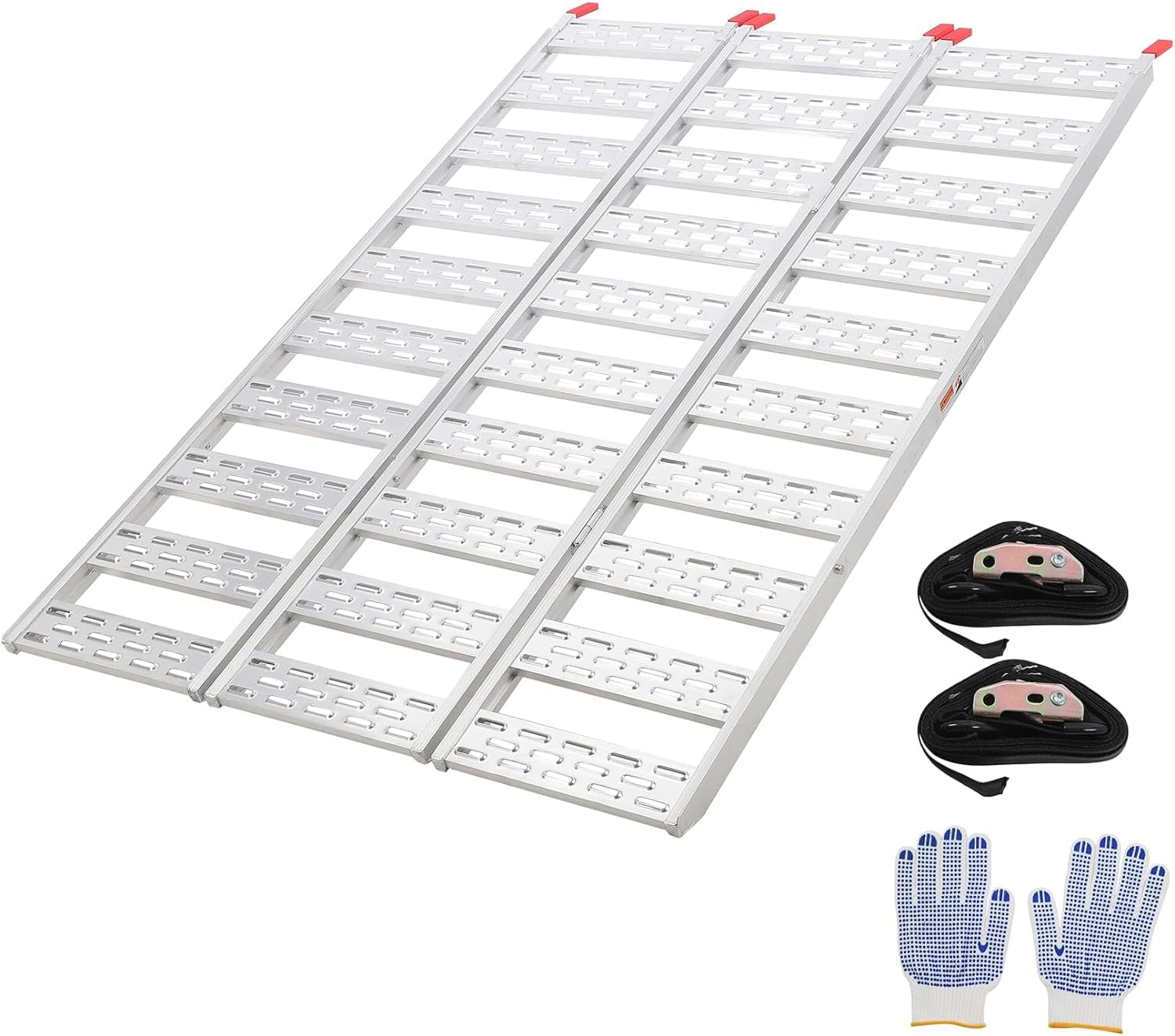 Aluminum Tri-Fold Ramp with Treads, 1,500lb Capacity/500lb per Section ...