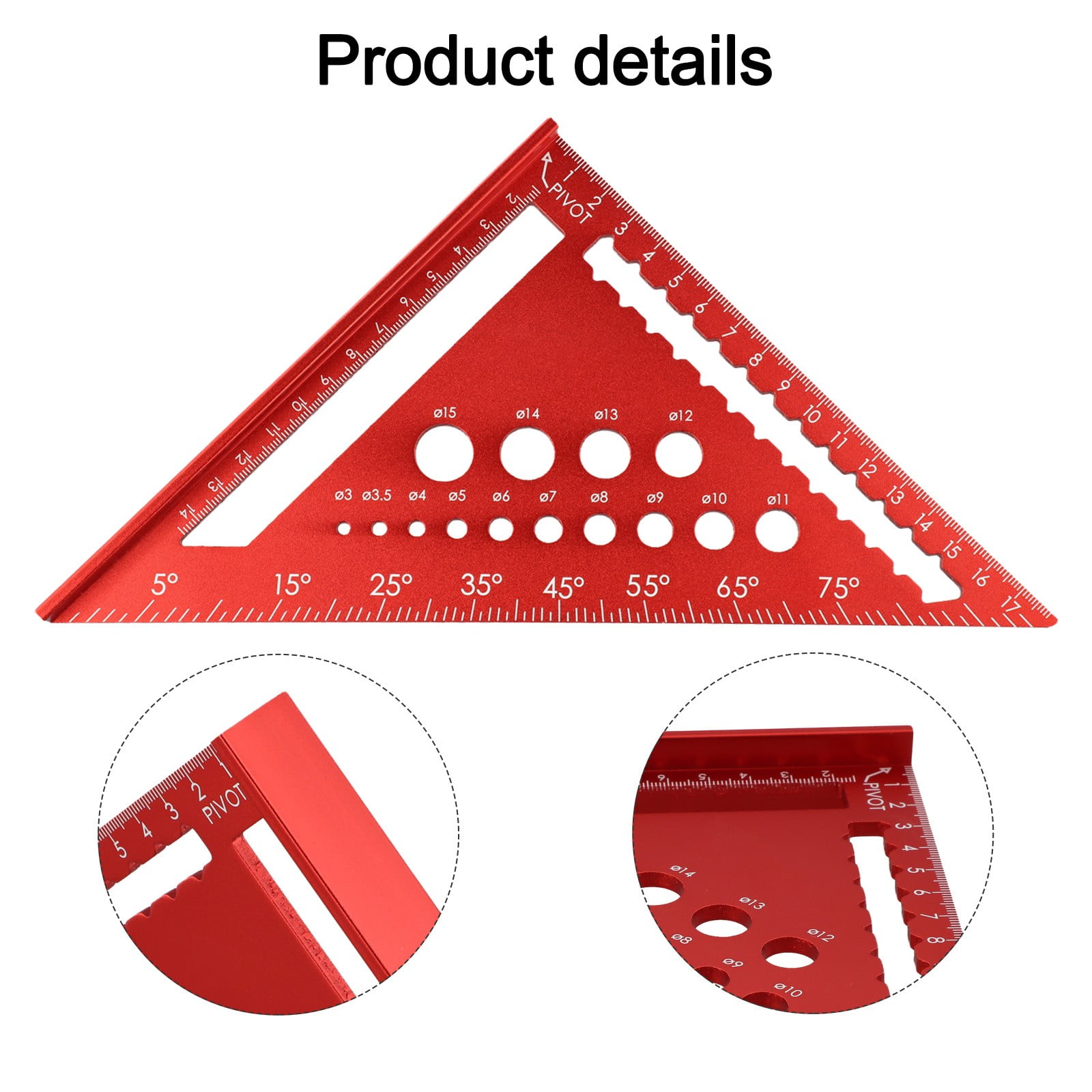 Aluminum Triangles Square for Carpenters with Clear Measurement Scales ...