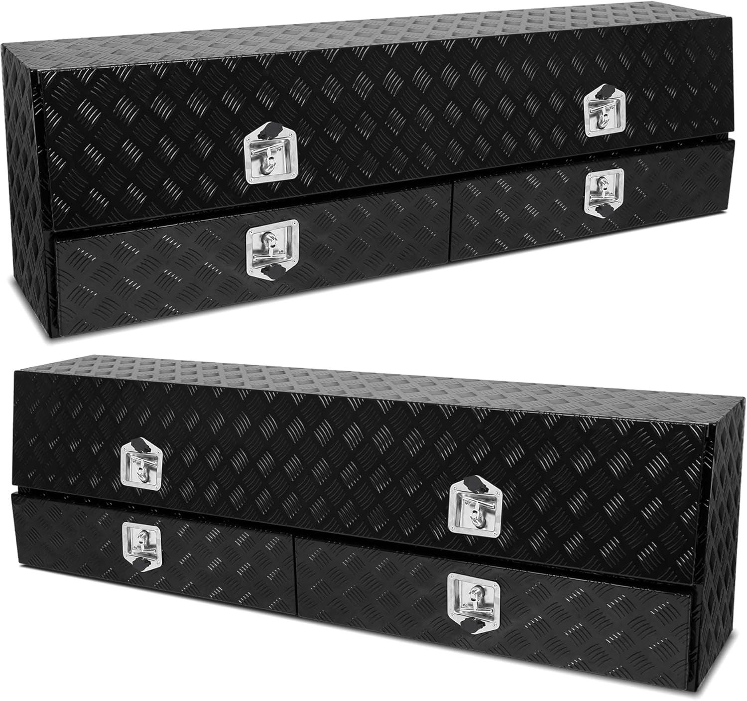 Aluminum Truck Side Mount Tool Box 2 Pack, Heavy-Duty Contractor Top ...