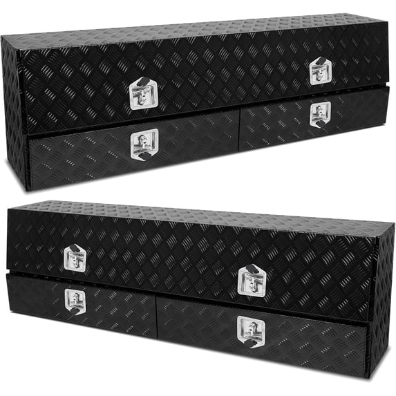Aluminum Truck Side Mount Tool Box 2 Pack, Heavy-Duty Contractor Top ...