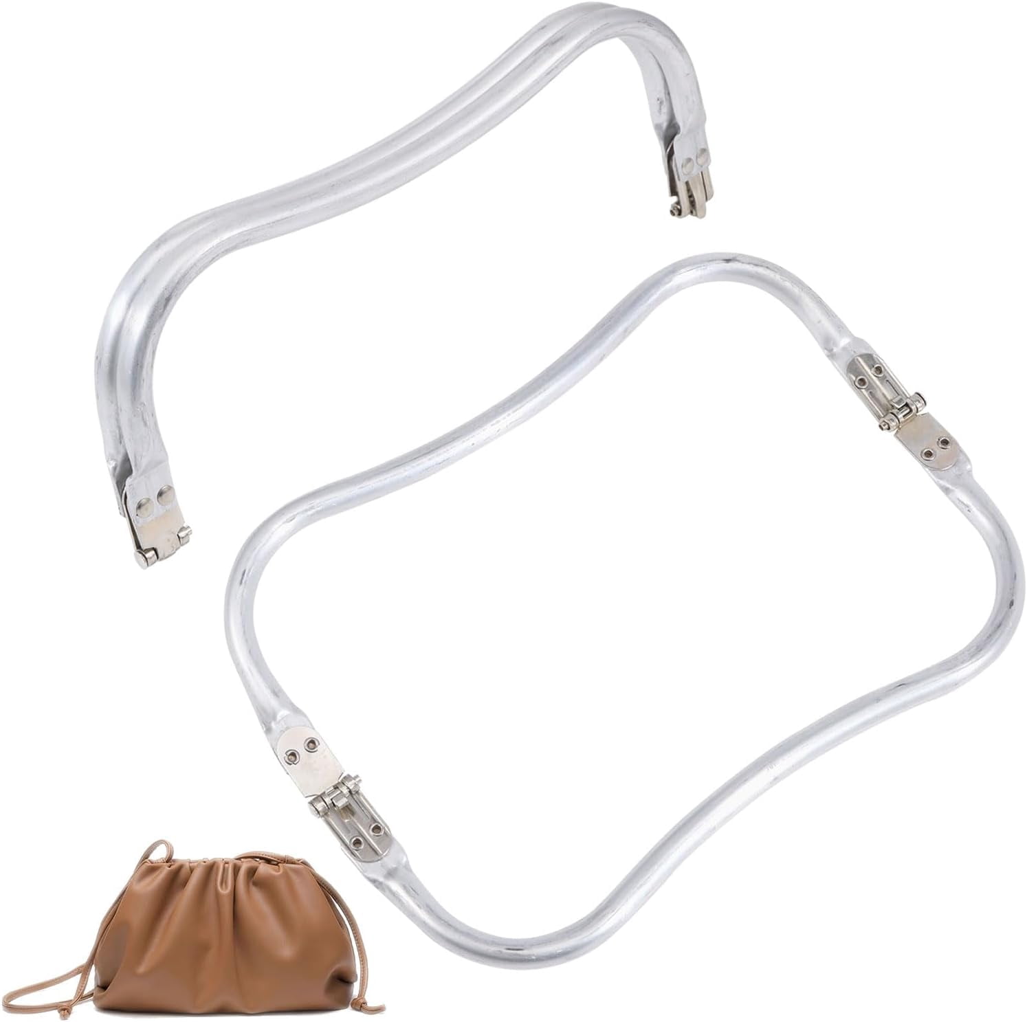 Aluminum Tube Bag Frames with Alloy & Iron Findings Platinum 24x9x2cm ...