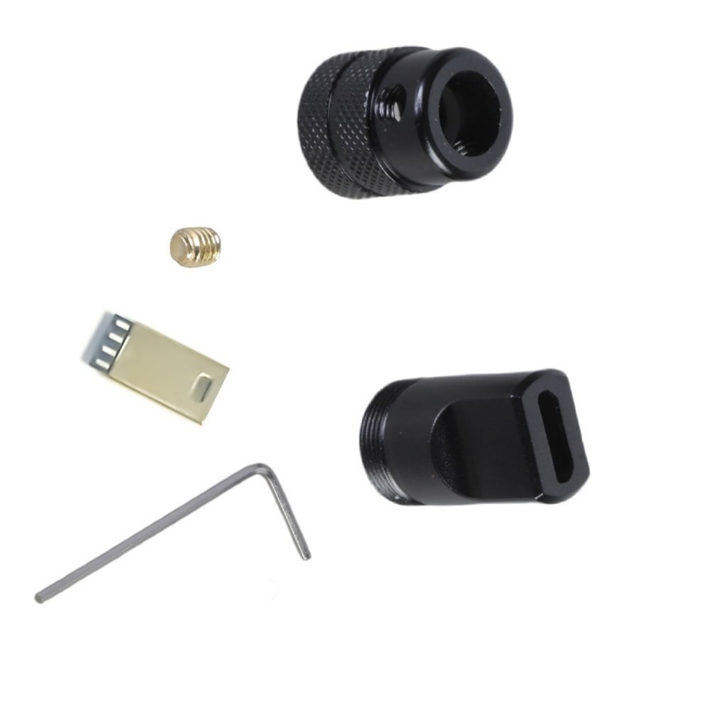 Aluminum USB 5P"in Male Socket Plug Connector Adapter Cover Solder ...