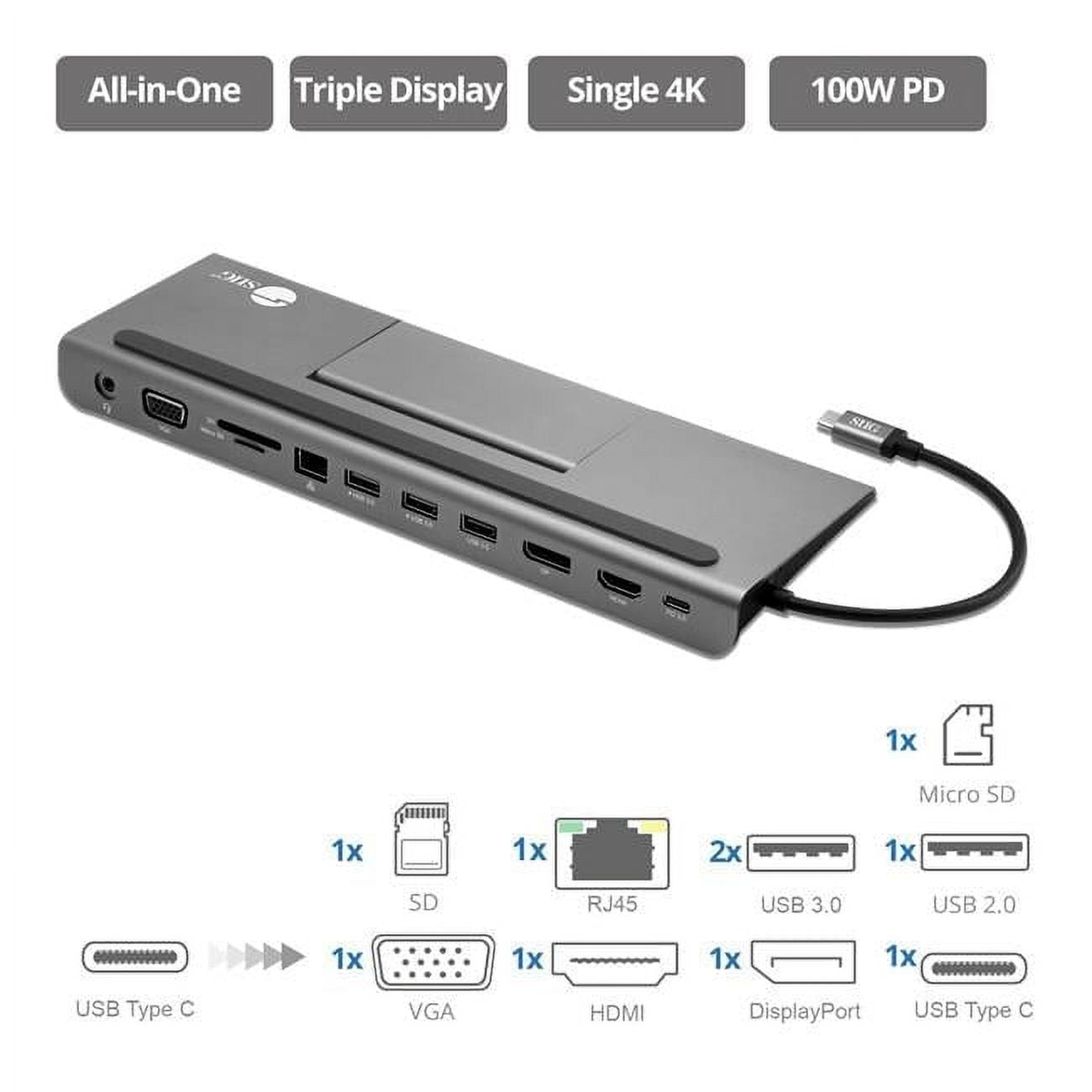 Aluminum USB-C MST Video Docking Station with PD - Walmart.com