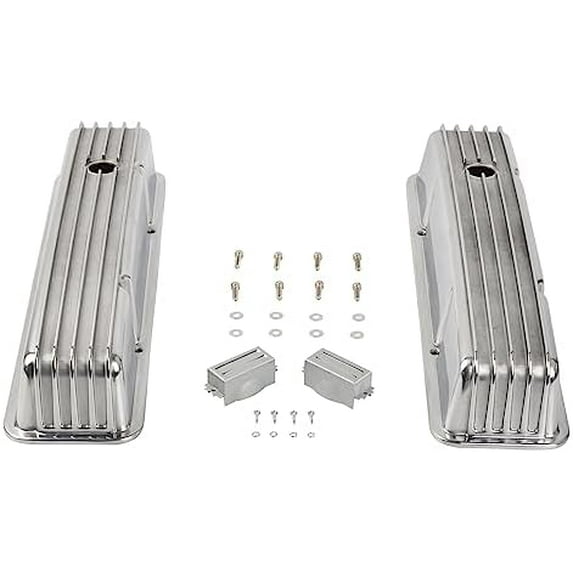 Aluminum Valve Covers Finned Compatible with Small Block Chevy 58-86 ...