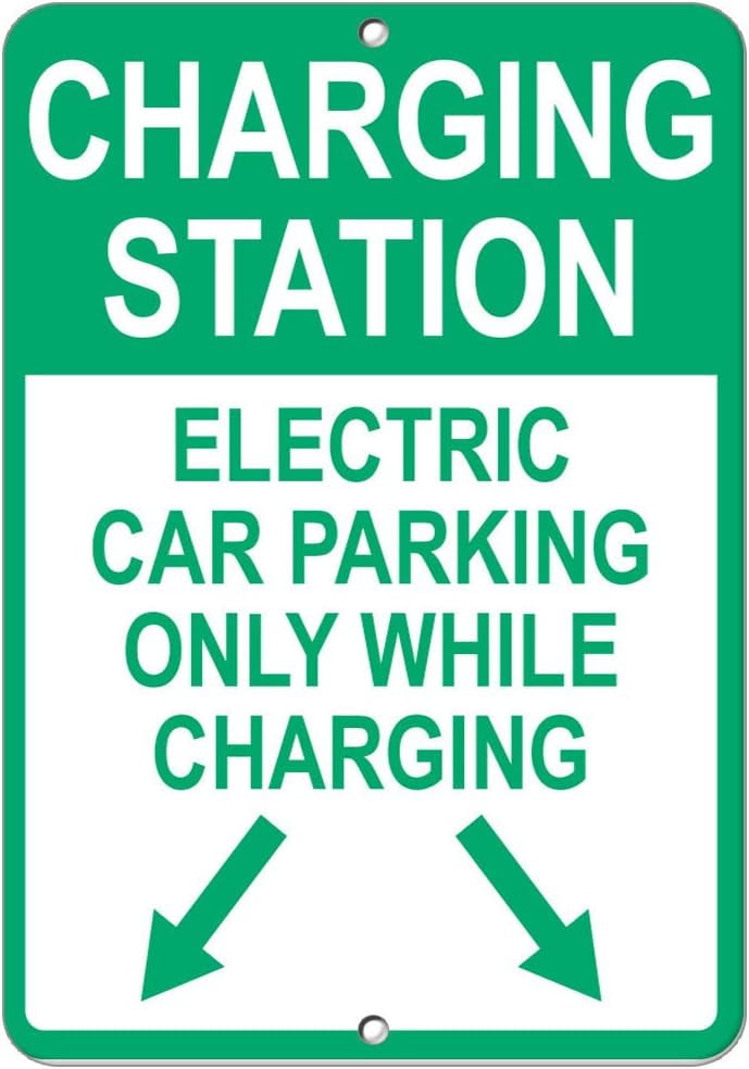 Aluminum Vertical Metal Sign Multiple Sizes Charging Station Electric ...