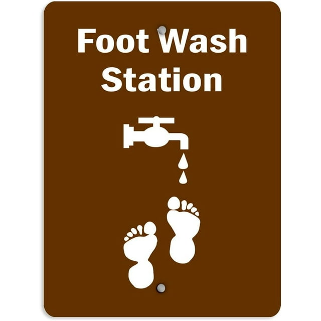 Aluminum Vertical Metal Sign Multiple Sizes Foot Wash Station Activity ...
