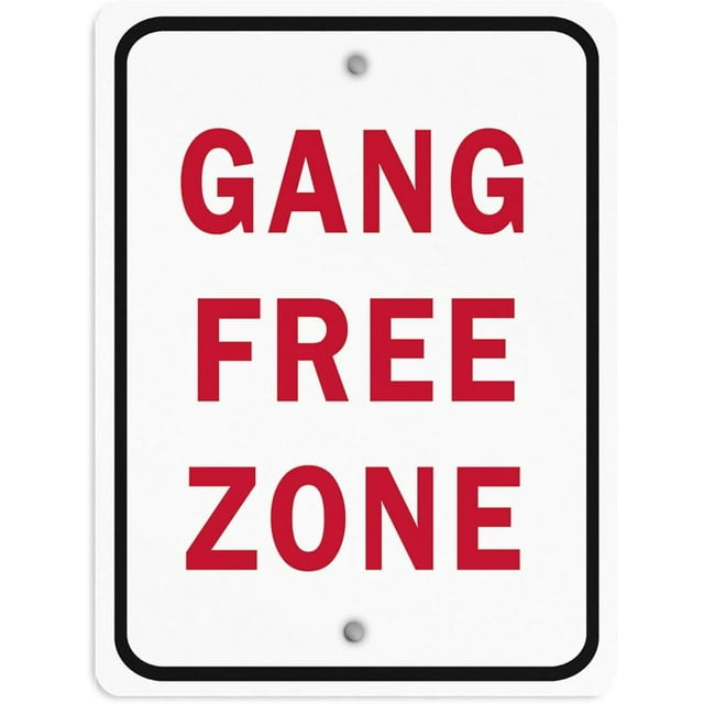 Aluminum Vertical Metal Sign Multiple Sizes Gang Free Zone Red School ...
