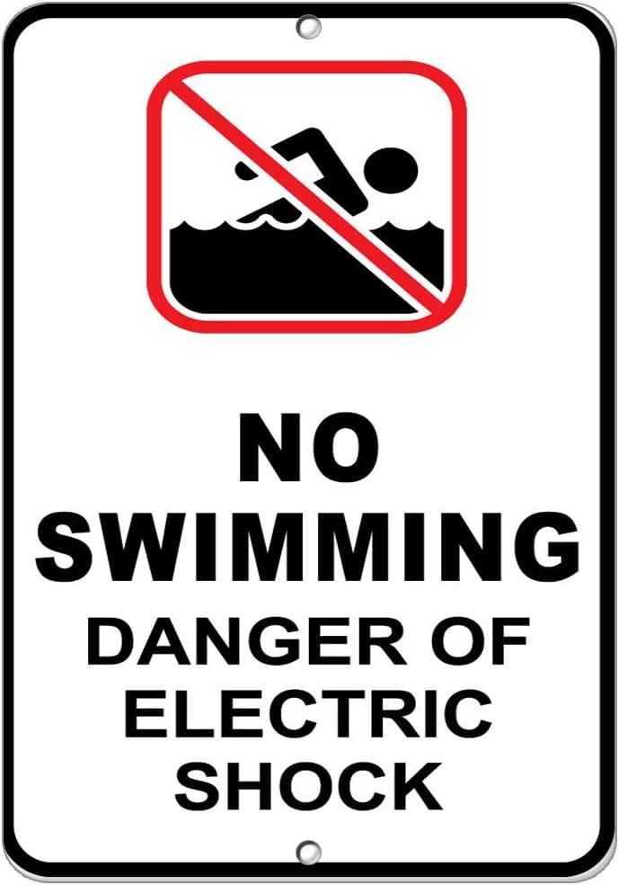Aluminum Vertical Metal Sign Multiple Sizes No Swimming Danger of ...