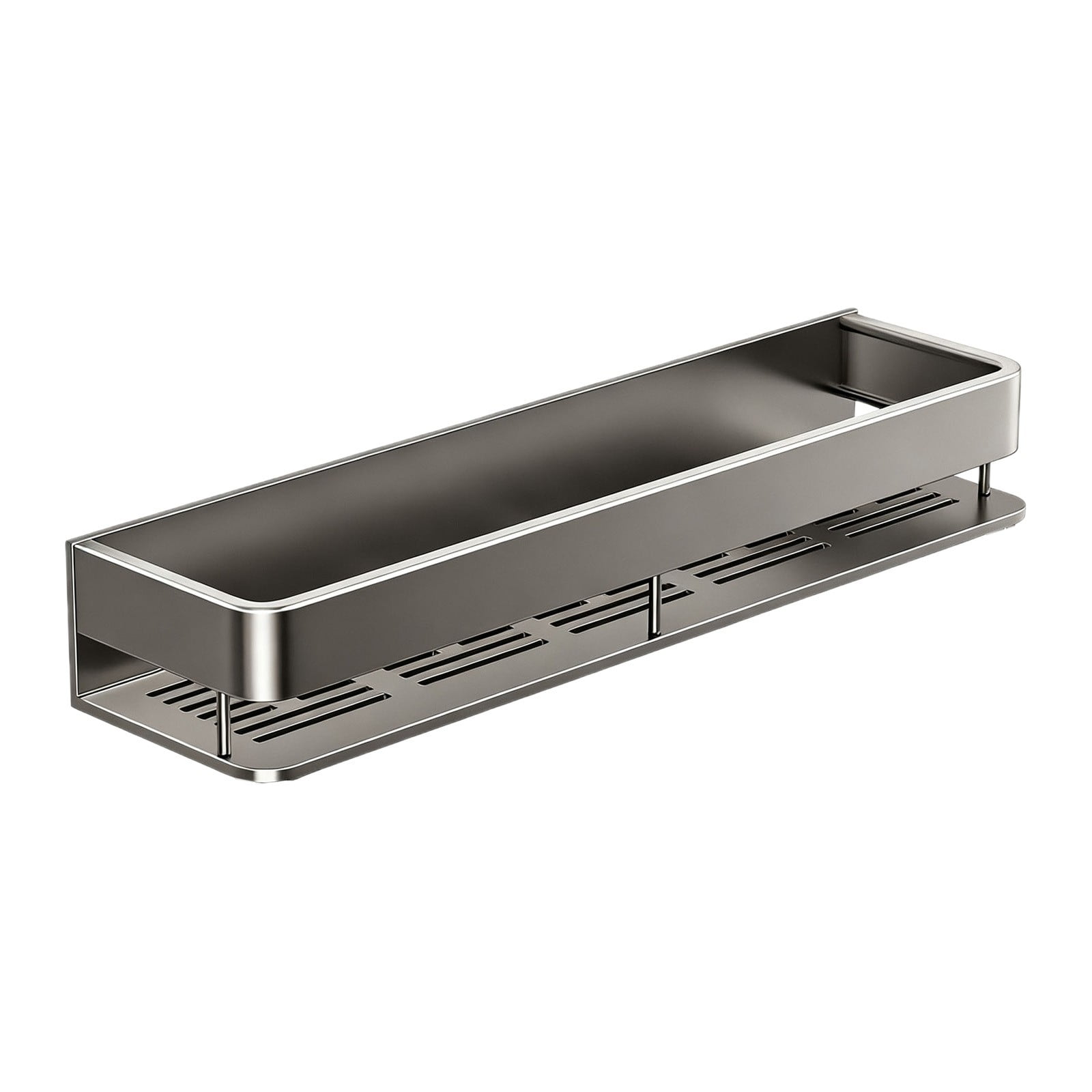Aluminum Wall Mount Shelf, 2-Tier Punch Free Installation Bathroom ...