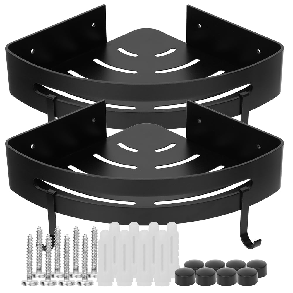 Aluminum Wall Mounted Corner Storage Shelf Rack - Double Tier for ...