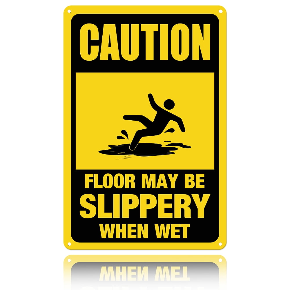 Aluminum Warning Sign Rectangle with Word Word 30x20x0.08cm DIY ...