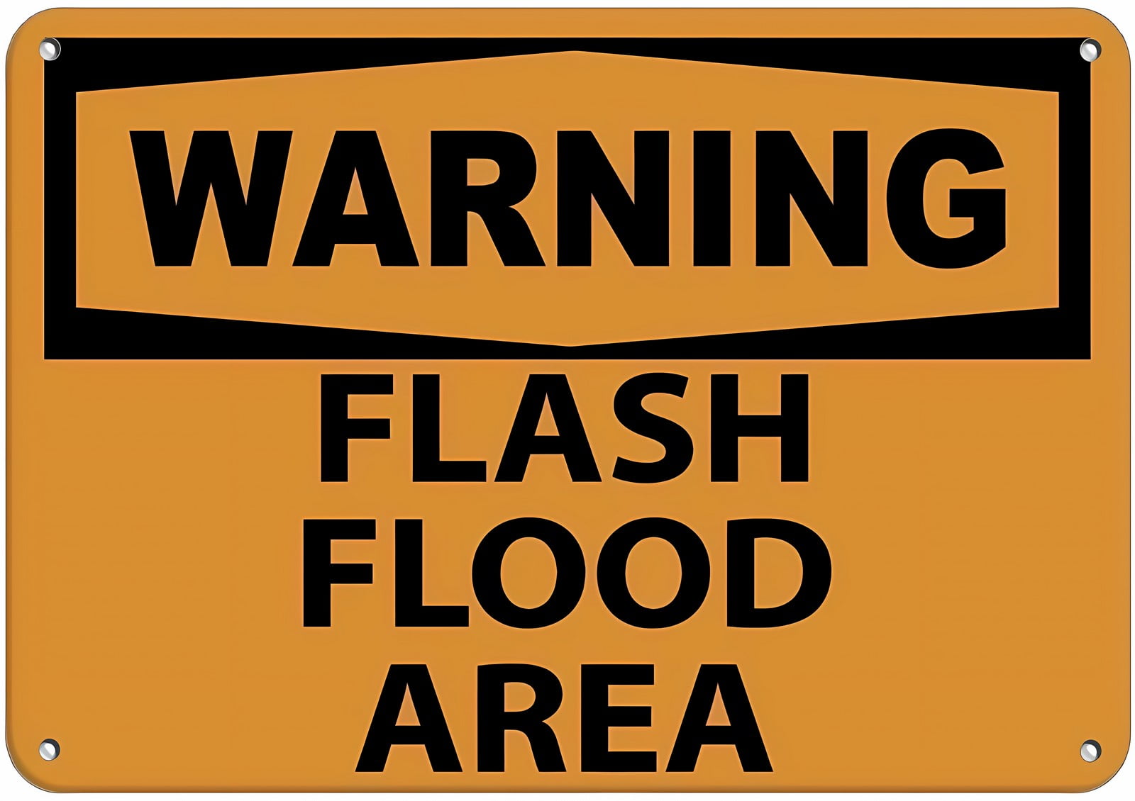Aluminum Warning Sign Warning Flash Flood Area 12 x 8 Inches - Hazard ...