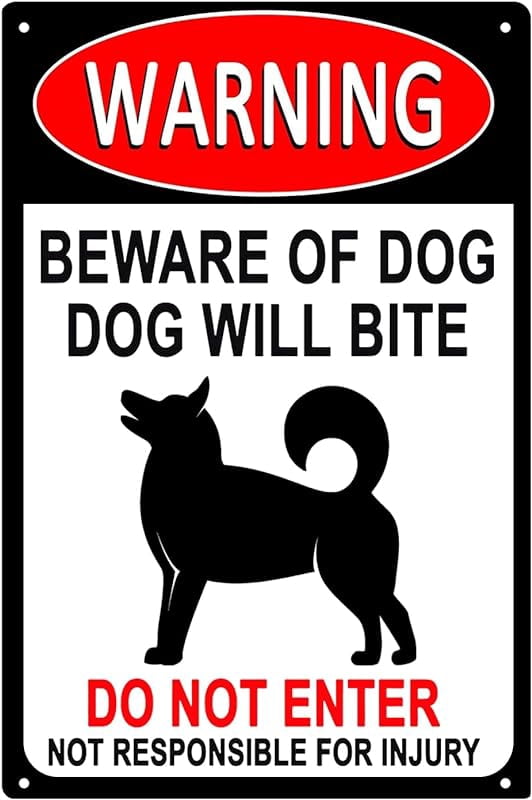 Aluminum Warning Signs Beware of Dog Signs Dog Tag Warning Signs Fence ...