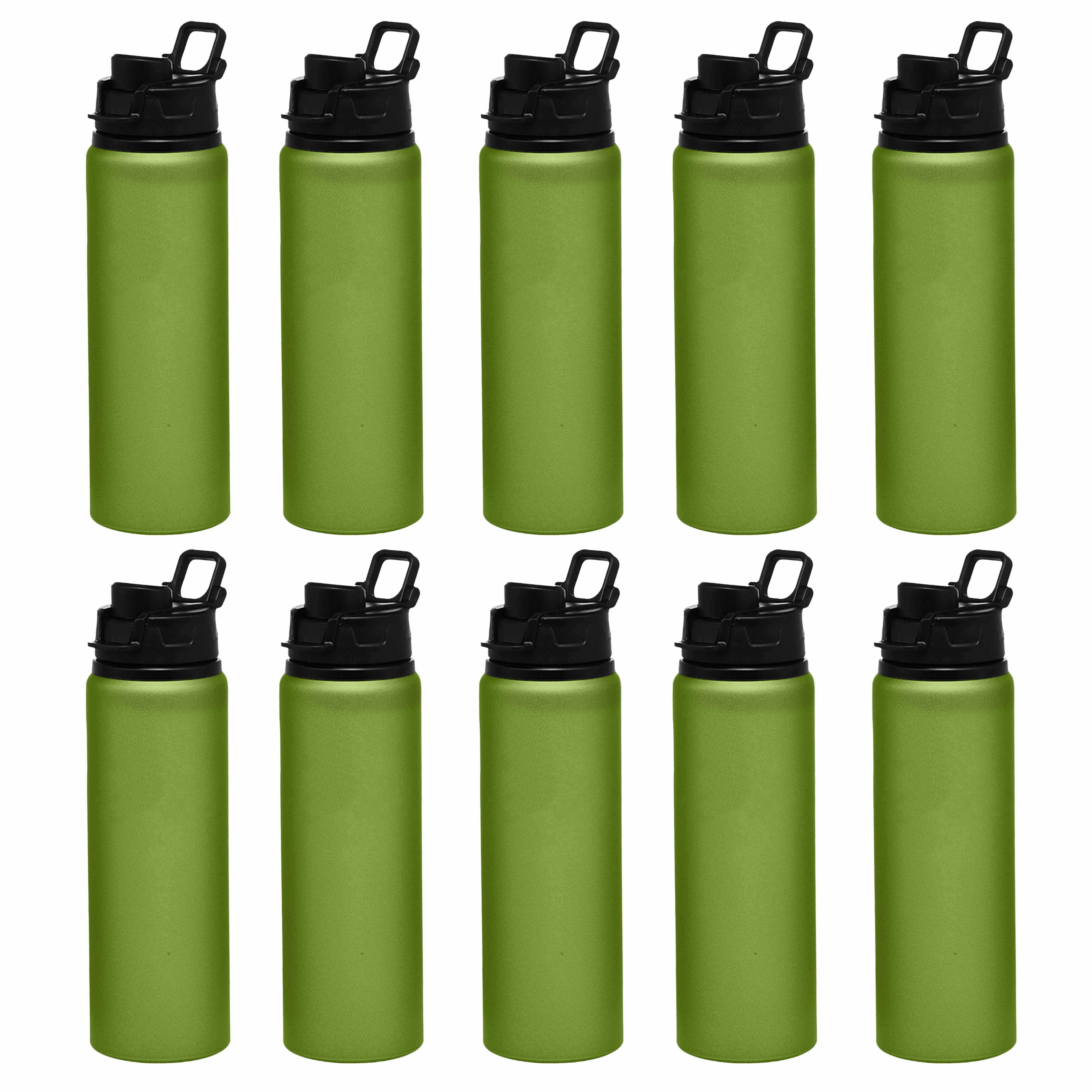 Aluminum Water Bottles with Snap Lids 25 oz. Set of 10, Bulk Pack ...