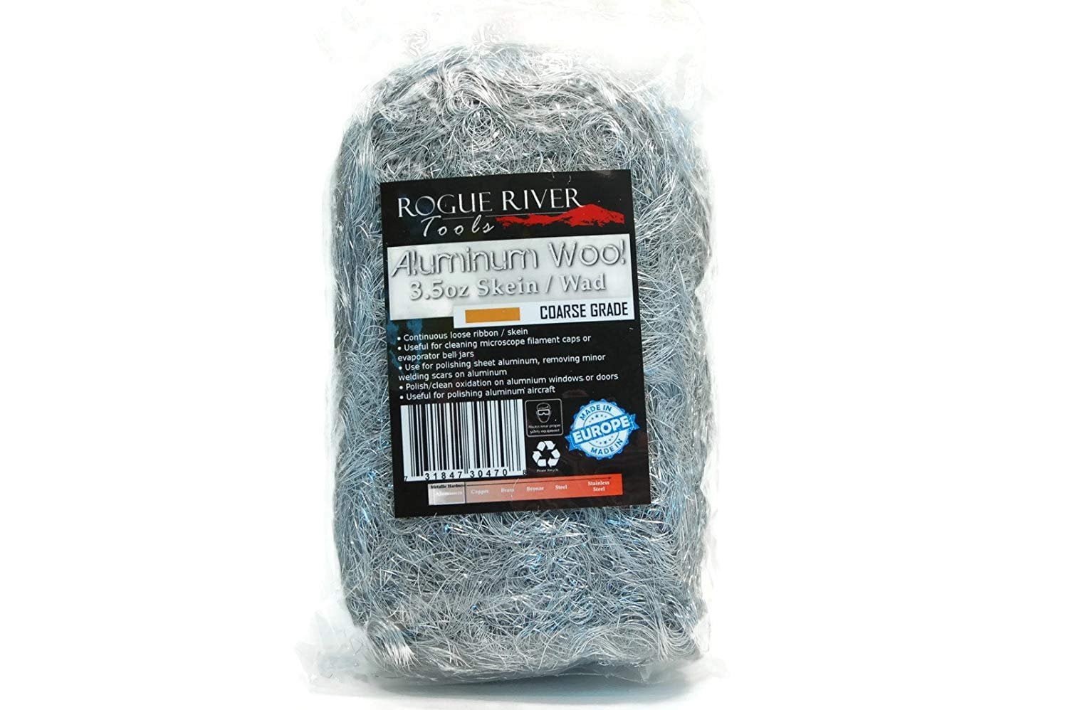 Aluminum Wool COARSE Grade - 3.5oz Skein/Wad - by Rogue River Tools ...