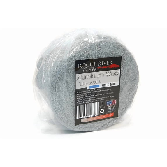 Aluminum Wool (FINE Grade) - 1lb Roll - by Rogue River Tools. Soft ...