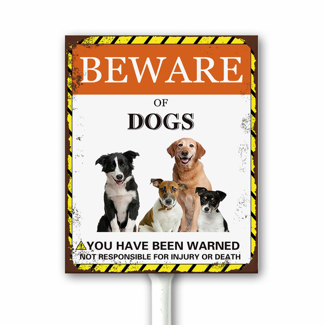 Aluminum Yard Sign Beware Of Bee, 4.6 x 6 Inch With 12.8 Inch Stake ...