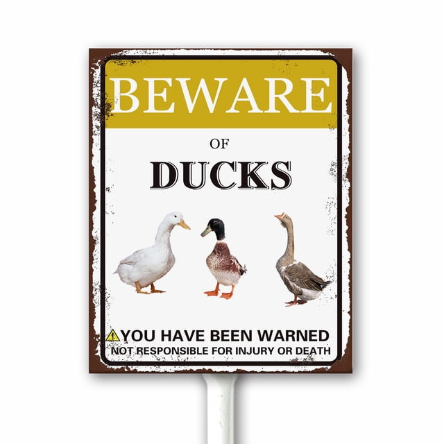 Aluminum Yard Sign Beware Of Frog, 4.6 x 6 Inch With 12.8 Inch Stake ...