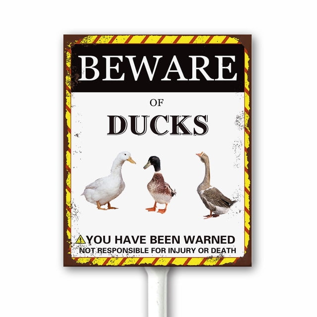 Aluminum Yard Sign Beware Of Outopus, 8 x 12 Inch With 12.8 Inch Stake ...