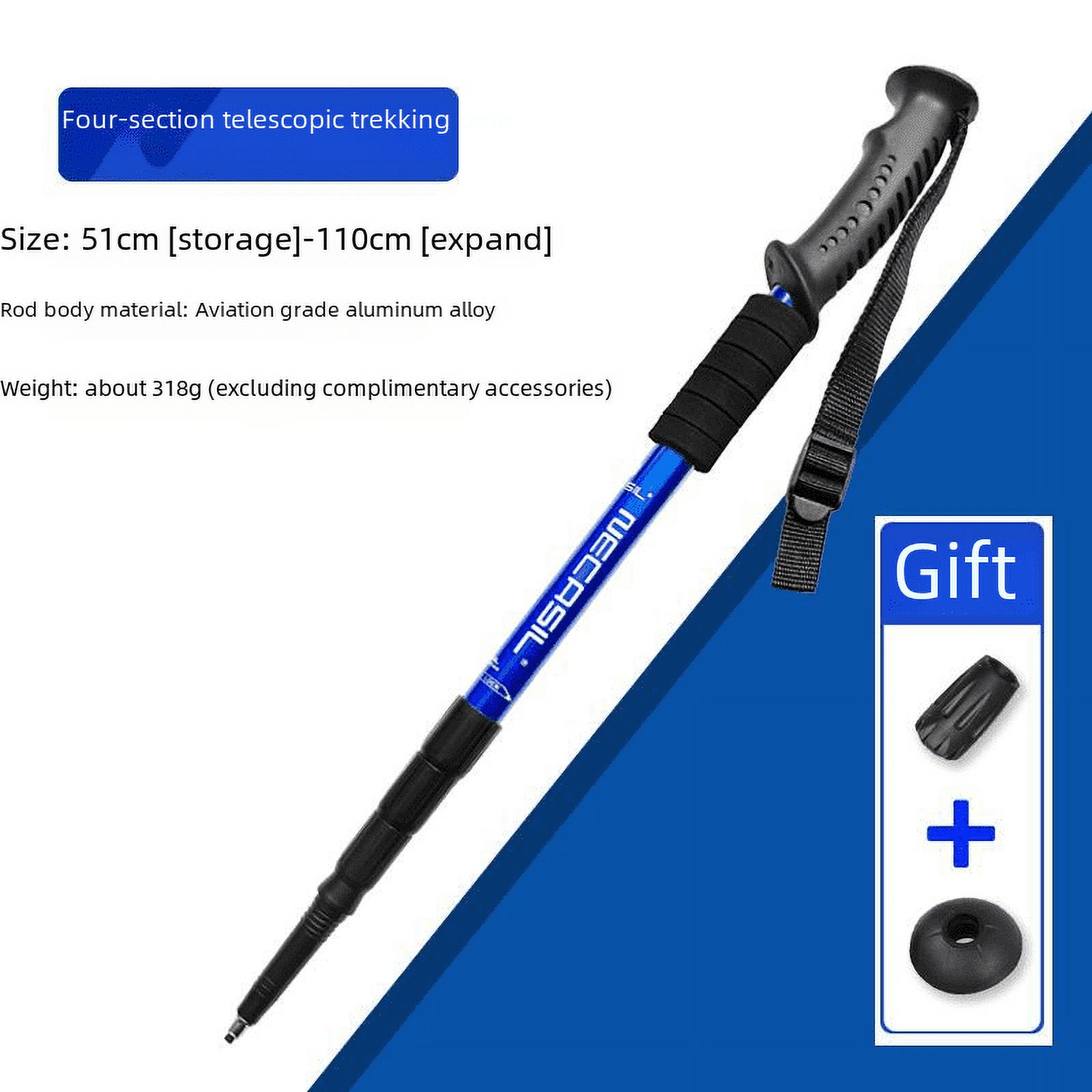 Aluminum alloy 6061 four sections straight handle hiking poles ultra ...