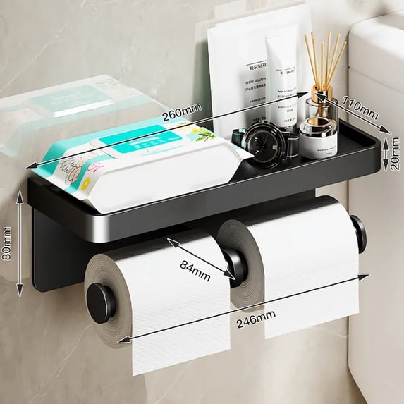 Aluminum alloy Toilet paper holder Toilet Paper Holder Wall-Mounted WC ...