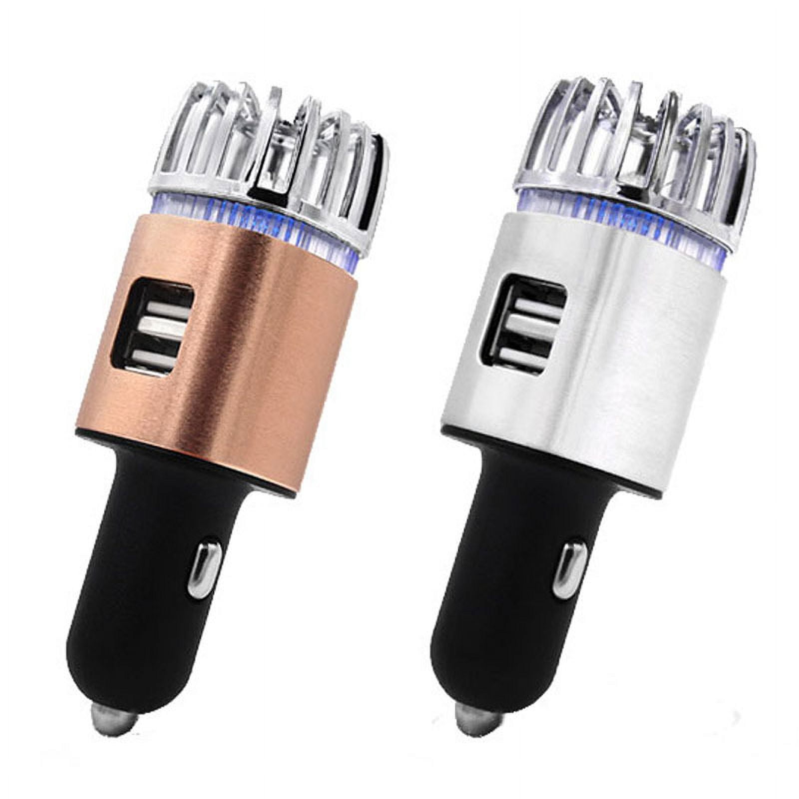 Aluminum alloy USB car air purifier mini anion double car charger two ...