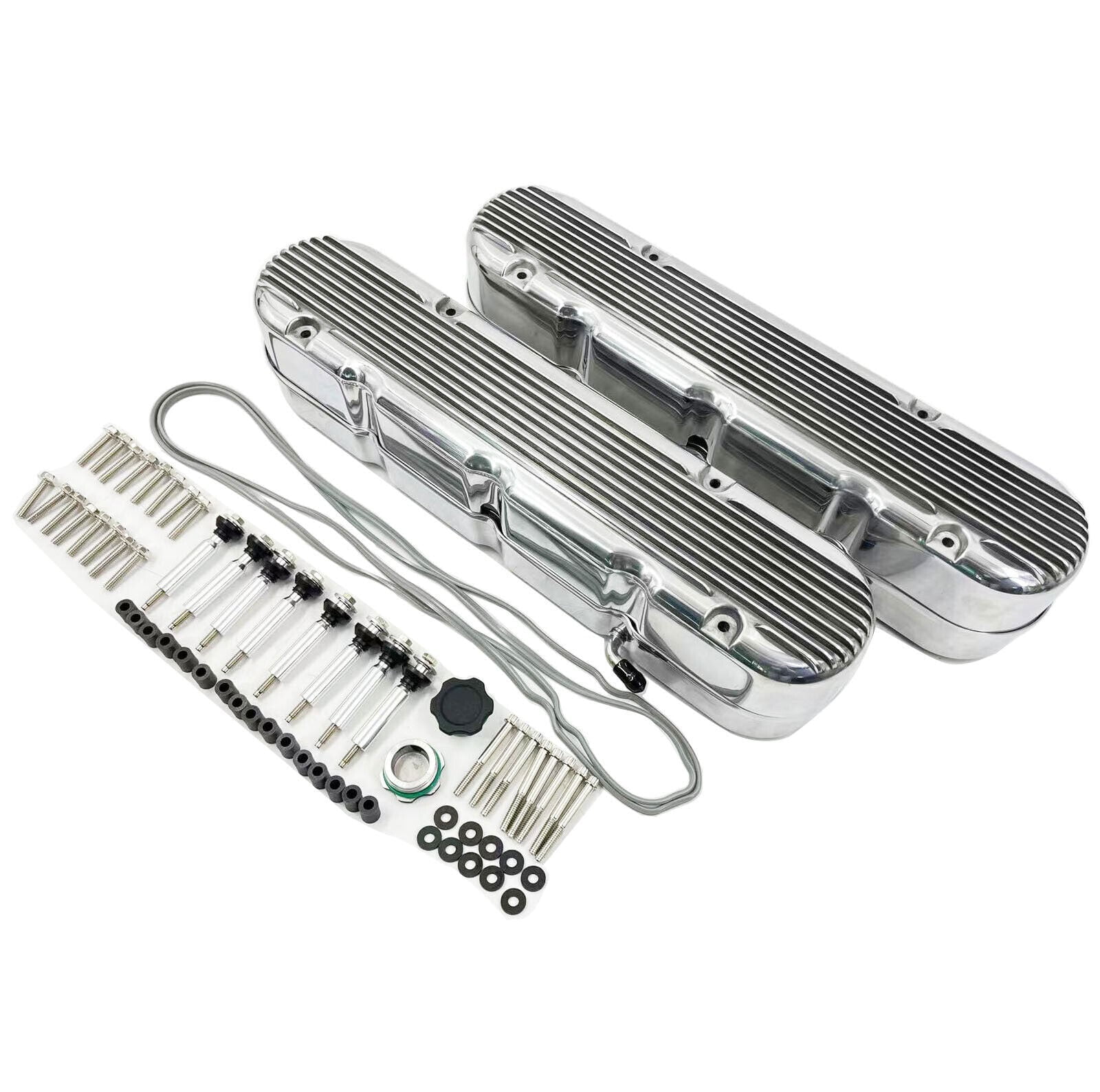Aluminum finned Valve Covers w/ Coil Mounts & Cover for LS Engine ...