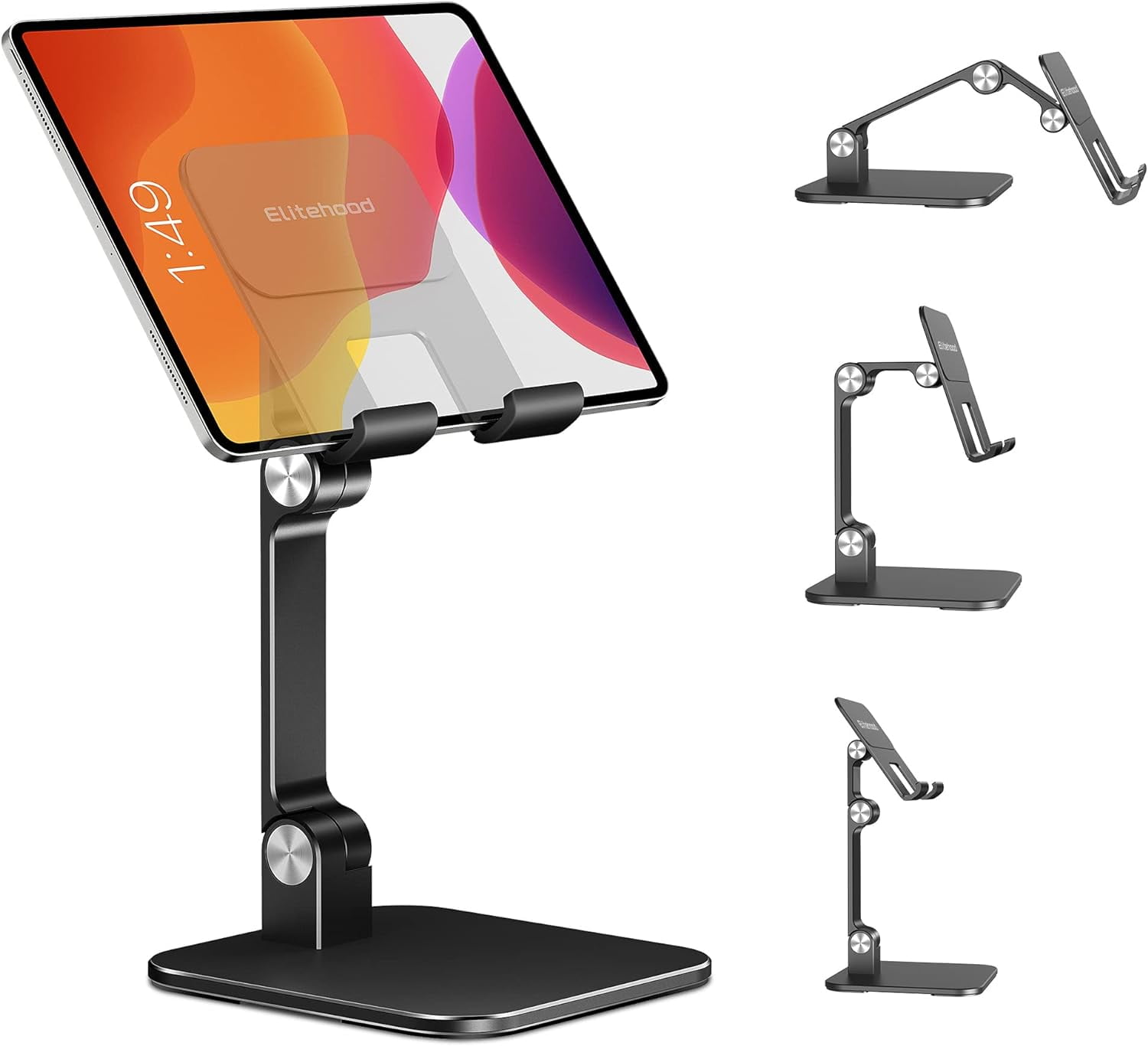 Aluminum iPad Stand for Desk [Ultra-Stable & Sturdy], Height Adjustable ...