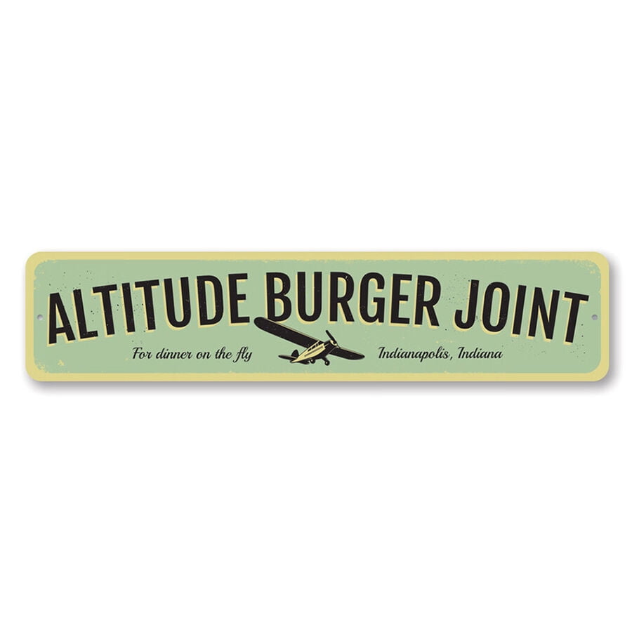 (Aluminum metal) Altitude Burger Joint Sign Dinner on the Fly Metal ...