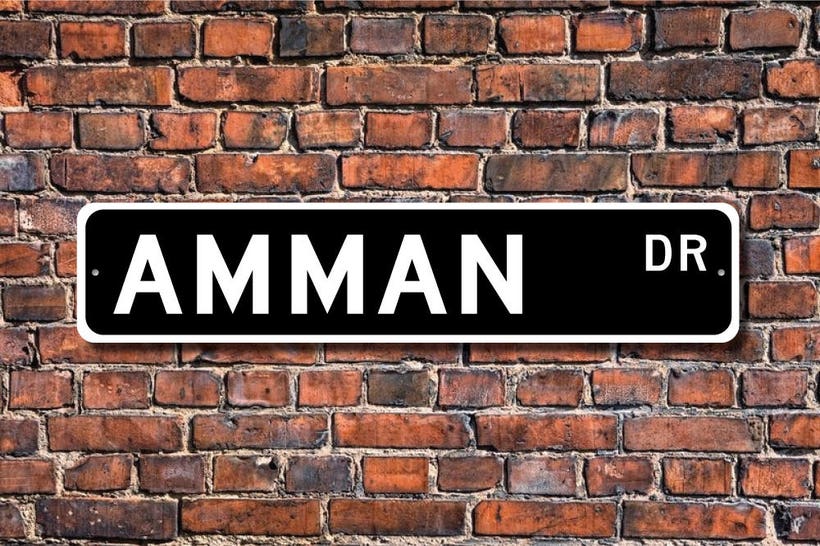 (Aluminum metal) Amman Amman Gift Amman Sign Amman souvenir Amman ...