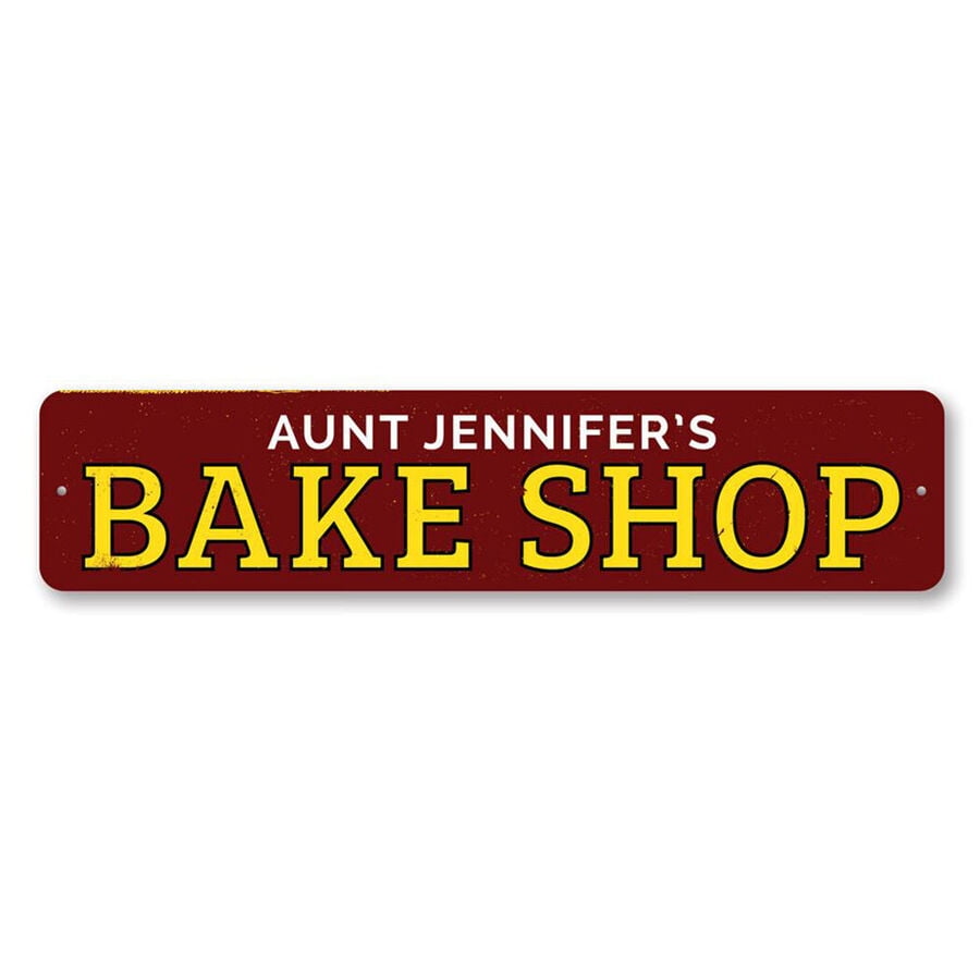 (Aluminum metal) Bake Shop Sign Baker Sign Name Kitchen Metal Decor ...