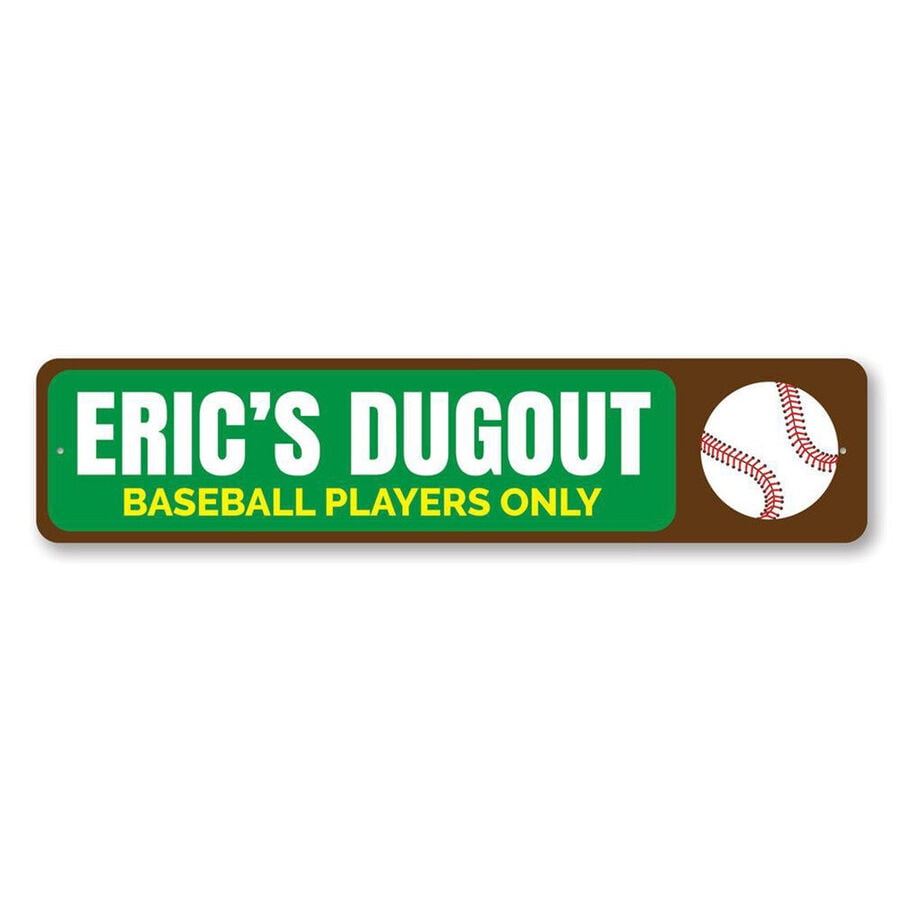 (Aluminum metal) Baseball Dugout Sign Kid Name Baseball Players Only ...