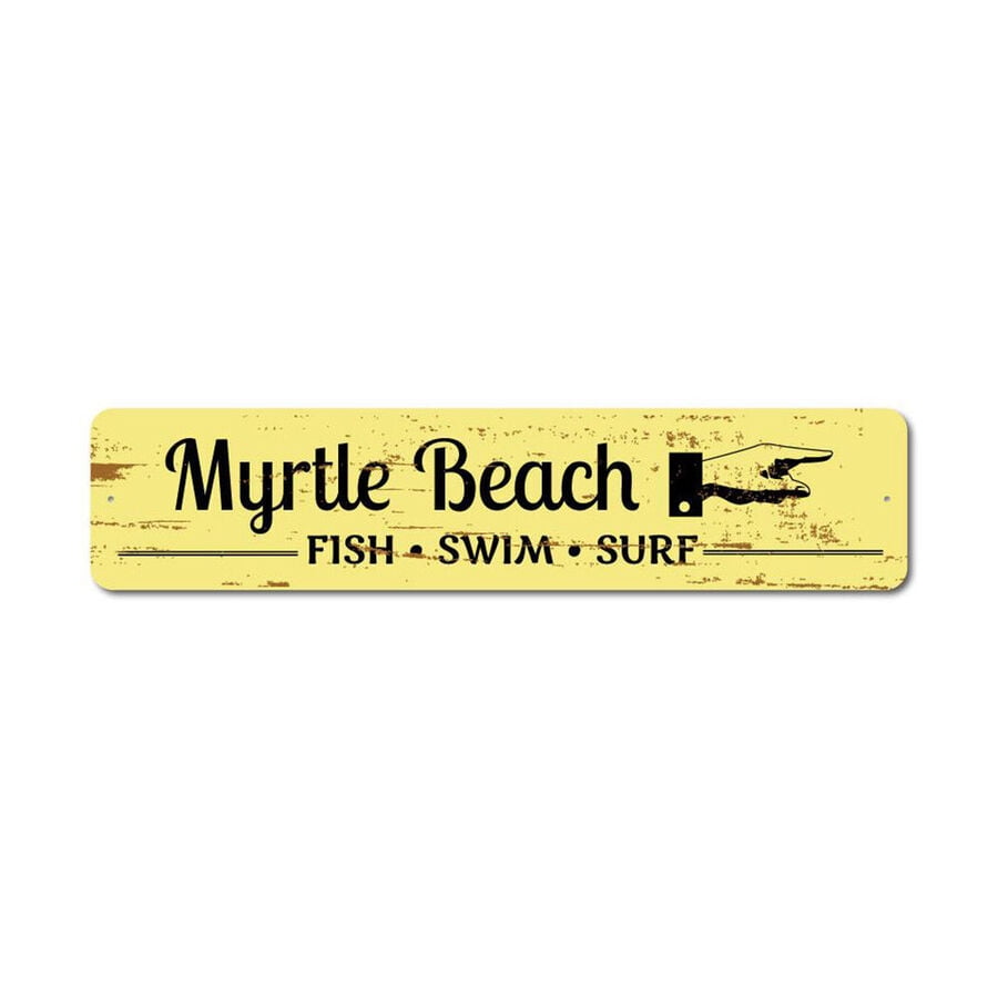 (Aluminum metal) Beach Marker Pointing Hand Sign Size: 4 x 16 Inch ...