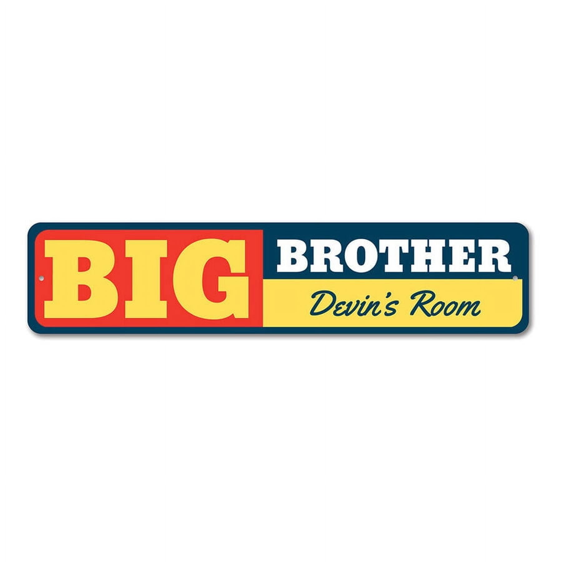 (Aluminum metal) Big Brother Sign Kid's Room Sign Boy Room Metal Wall ...