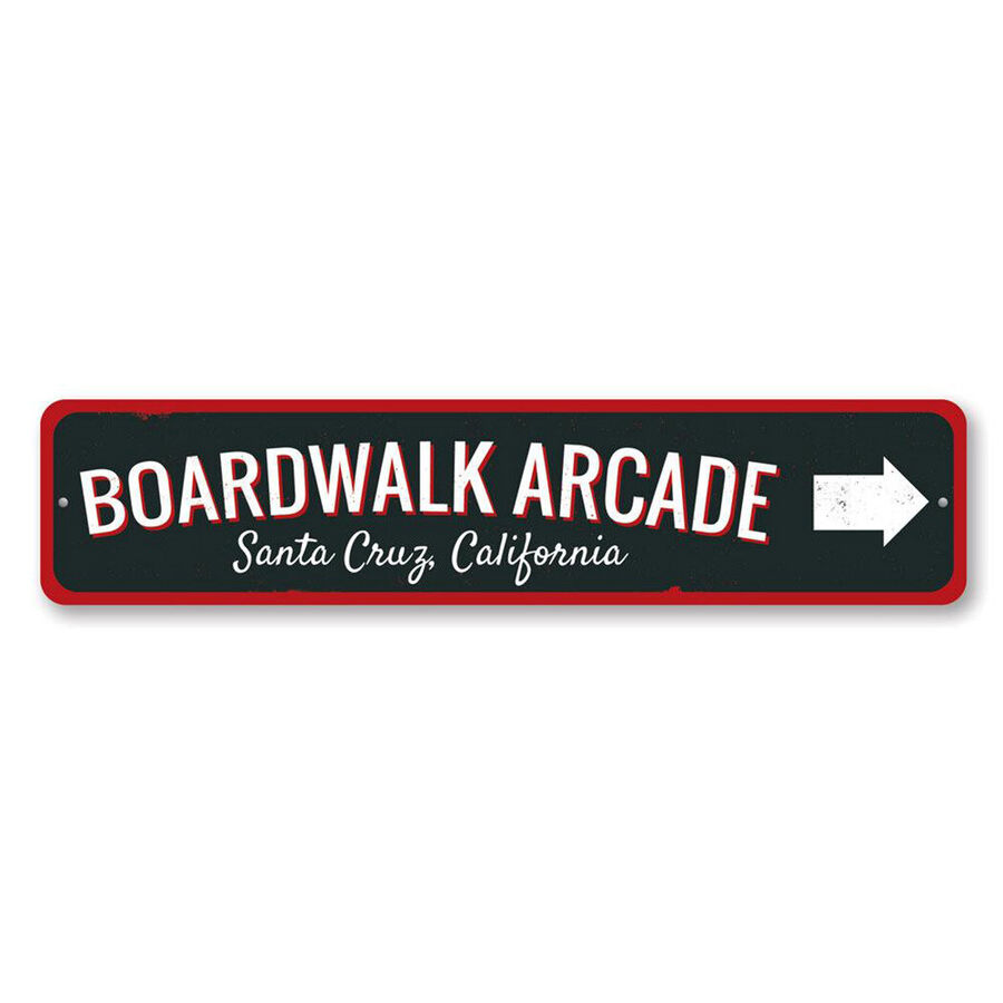 (Aluminum metal) Boardwalk Arcade Sign Arrow Boardwalk Location Metal ...