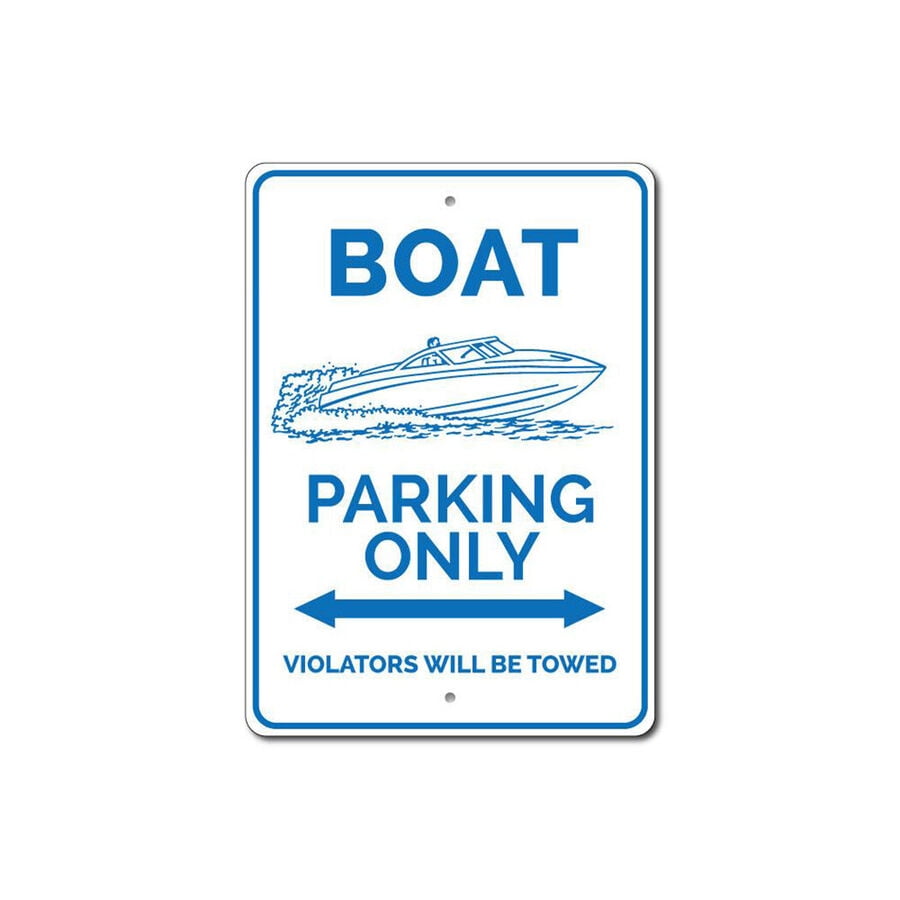 (Aluminum metal) Boat Parking Only Sign Yacht Plaque Metal Decor Size ...