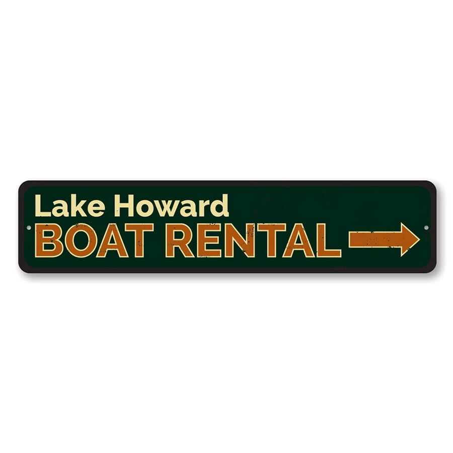 (Aluminum metal) Boat Rental Sign Lake Name Sign Metal Directional Size ...