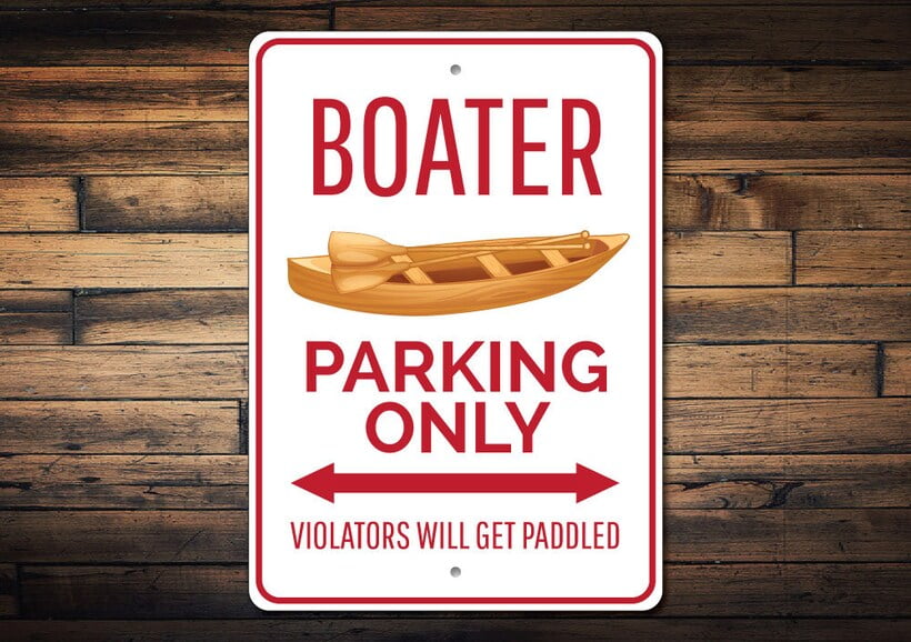 (Aluminum metal) Boater Parking Sign Boater Sign Boating Decor Boater ...