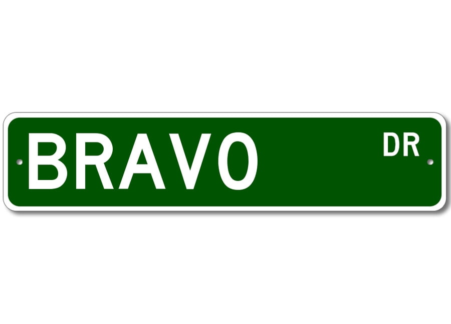 (Aluminum metal) Bravo Drive Street Sign Last Name Metal Sign Size: 4 x ...