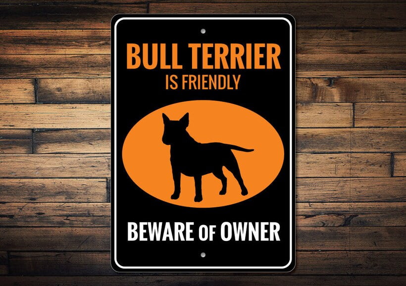 (Aluminum metal) Bull Terrier Sign Bull Terrier Gift Bull Terrier Decor ...